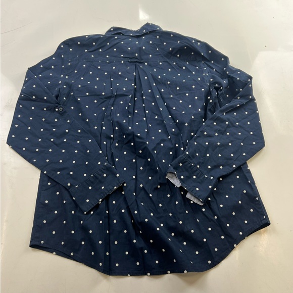 Tommy Hilfiger | Tops | Tommy Hilfiger Womens Blue Polka Dit Button ...